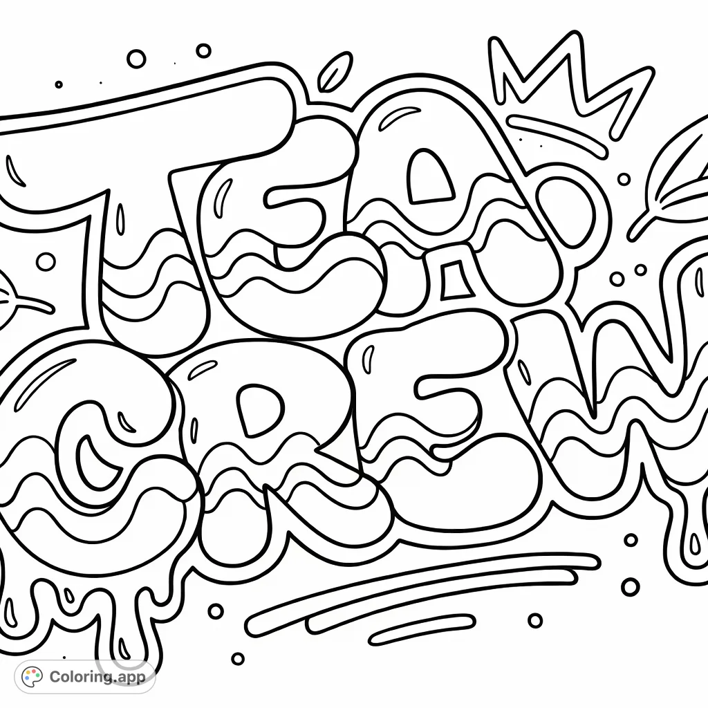 Tea Crew Graffiti Style - Coloring.app