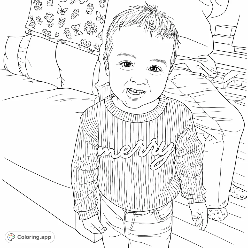 Merry Child Portrait - Coloring.app