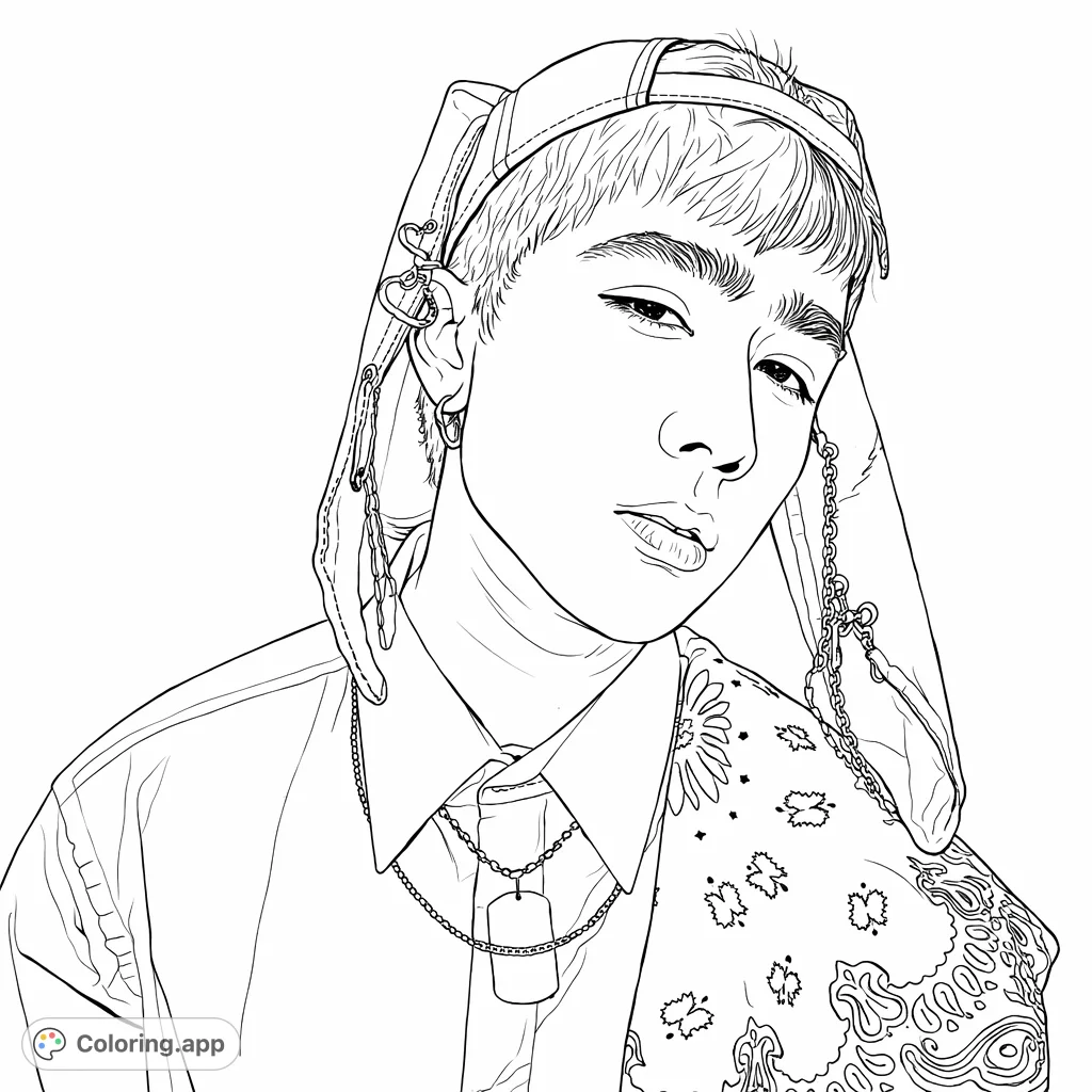 Trendy Street Style Portrait - Coloring.app