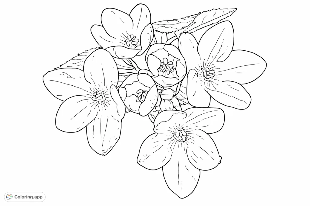 Delicate Wildflower Blossoms - Coloring.app