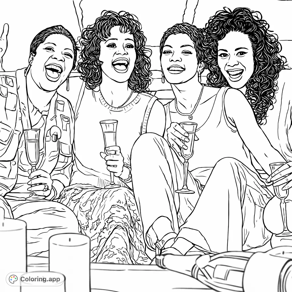 Joyful Friends Celebration - Coloring.app