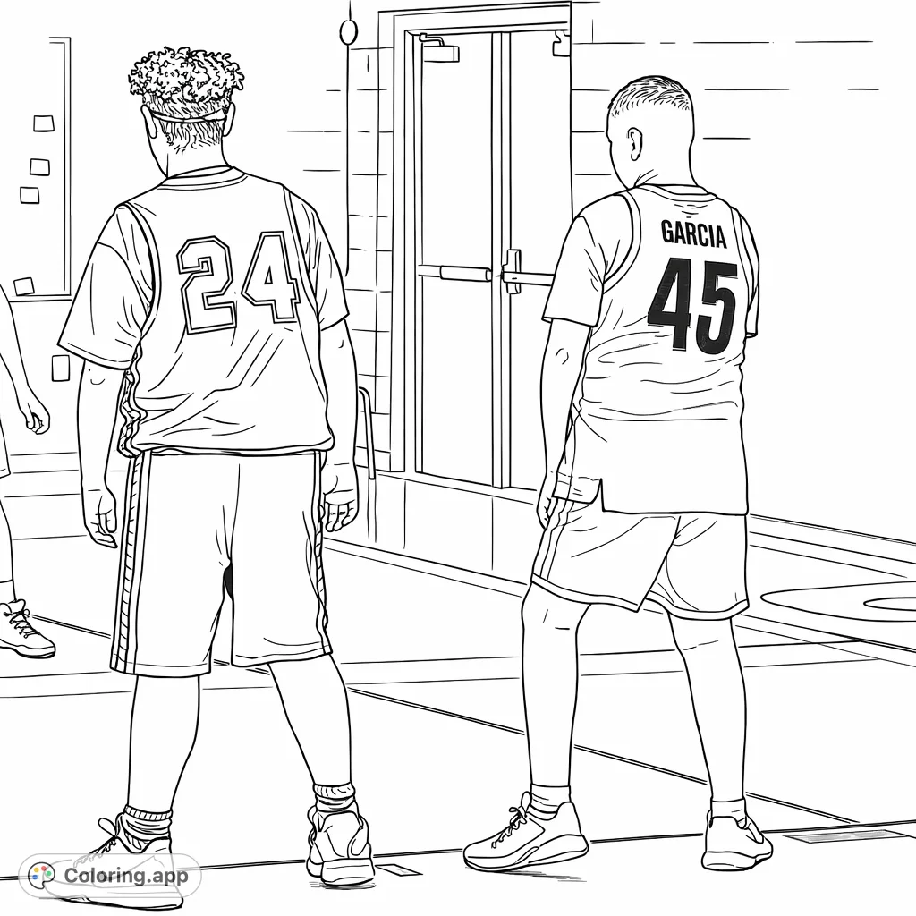 Young Basketball Players - Coloring.app