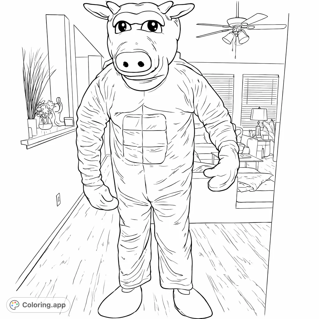 Friendly Bull Mascot - Coloring.app