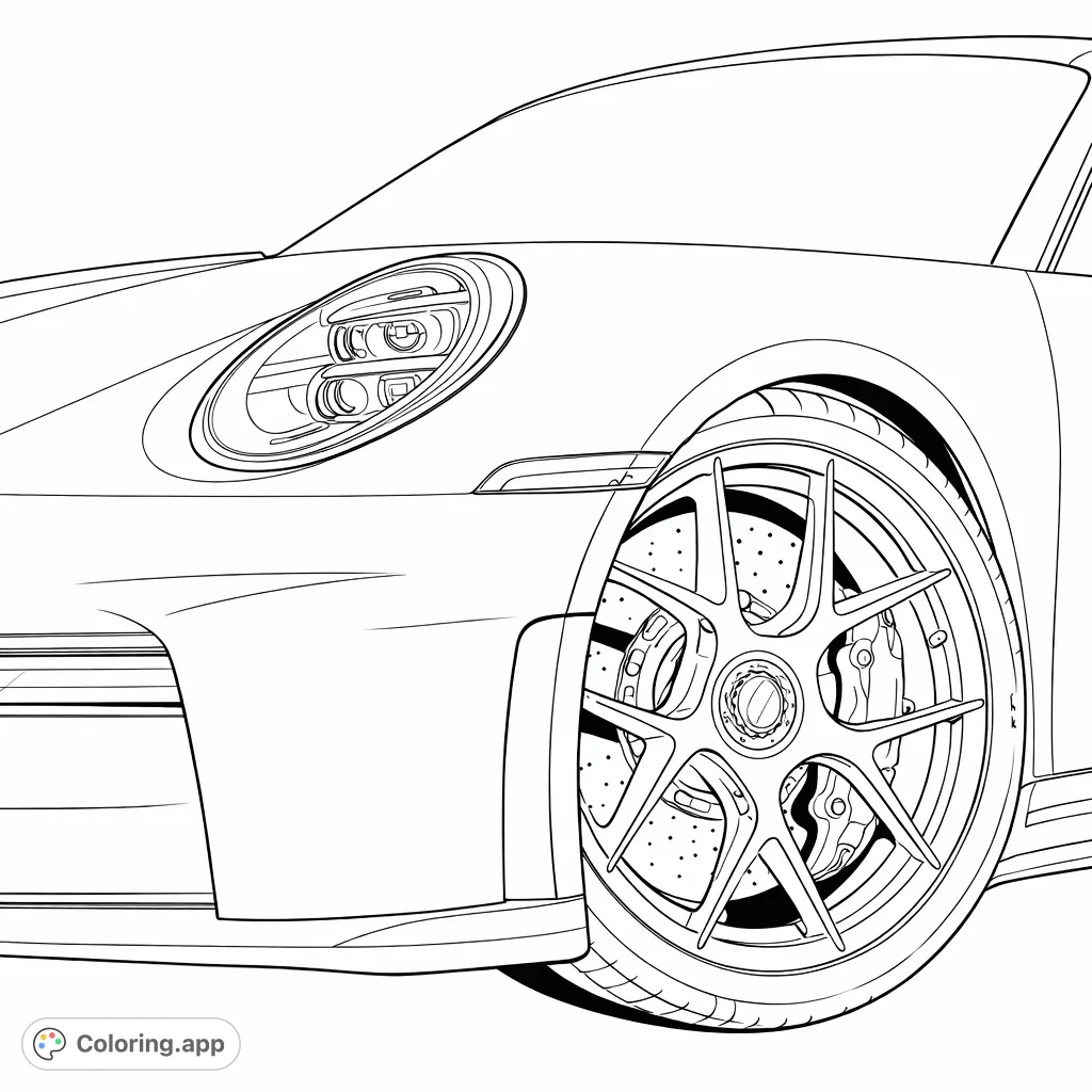 Modern Sports Car Detail - Coloring.app