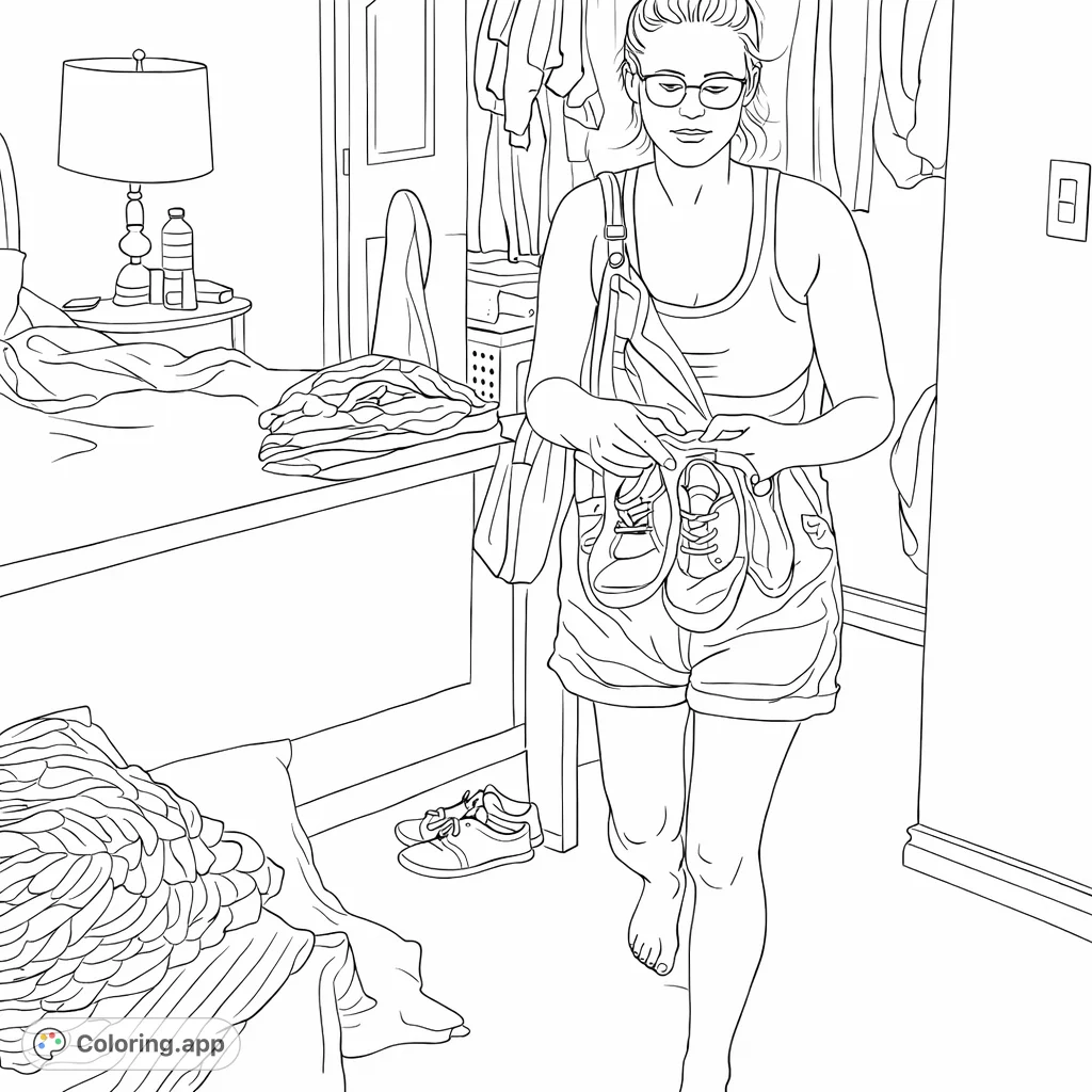 Casual Bedroom Scene - Coloring.app