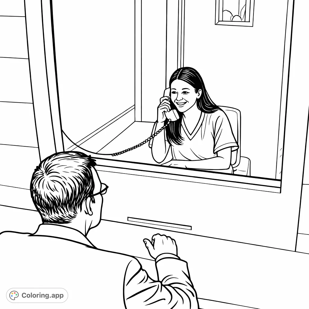 Across the Glass Partition - Coloring.app