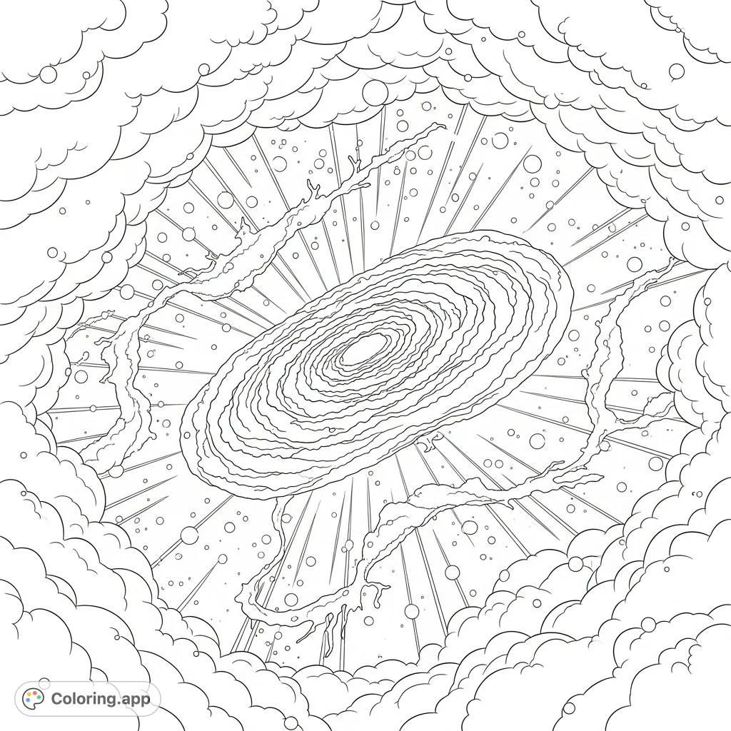 Cosmic Nebula Swirl - Coloring.app