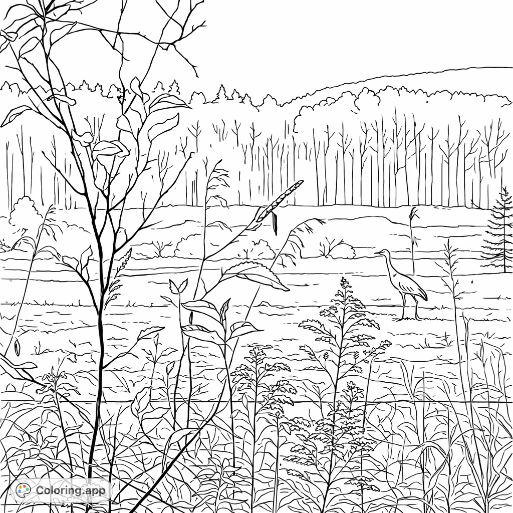 Birds in the Open Field - Coloring.app