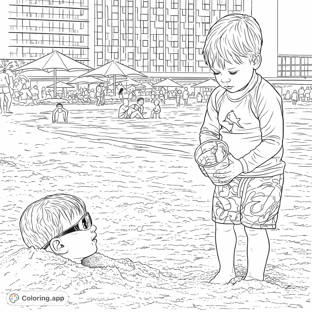 Beach Day Sand Fun - Coloring.app