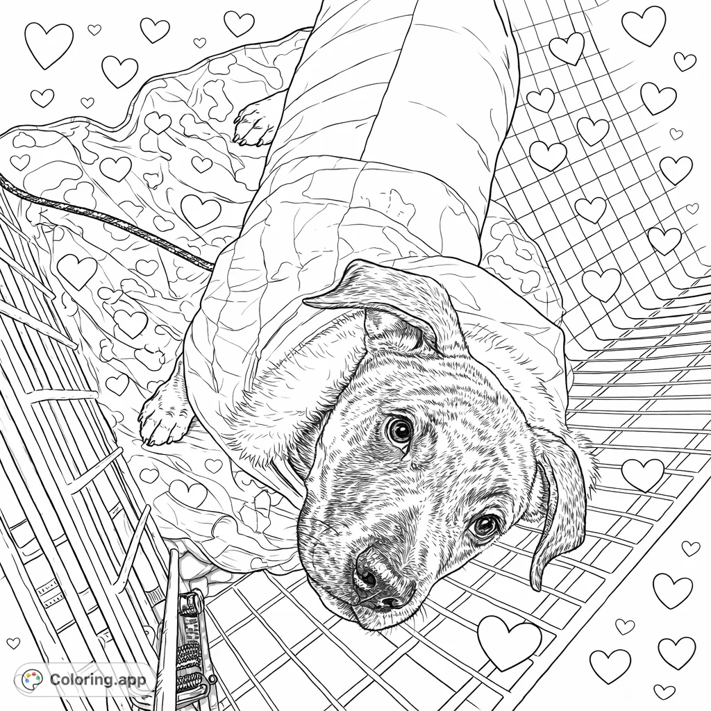 Cozy Puppy Shopping Trip - Coloring.app