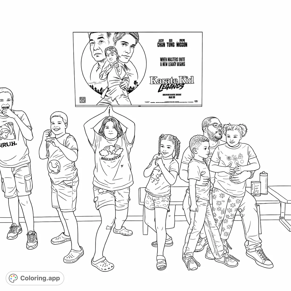 Karate Kids Poses - Coloring.app