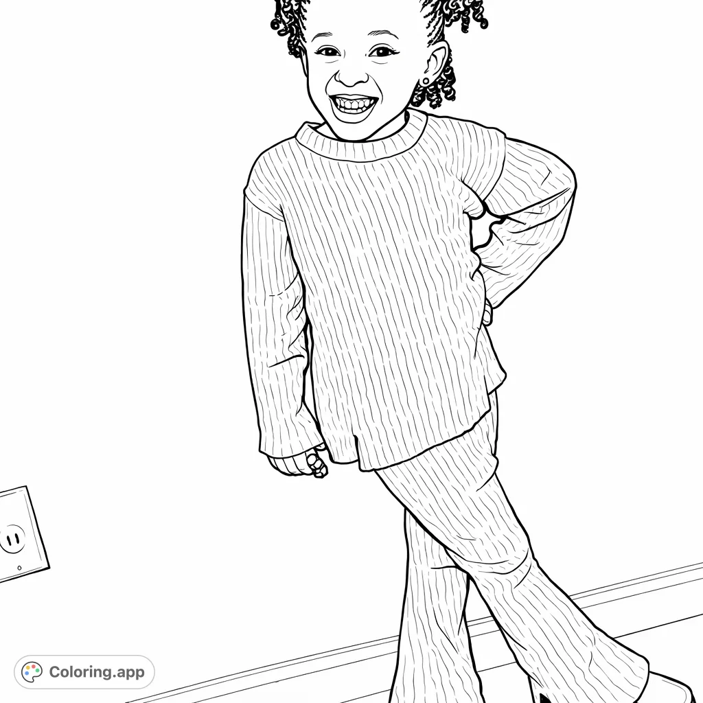 Happy Child Posing - Coloring.app