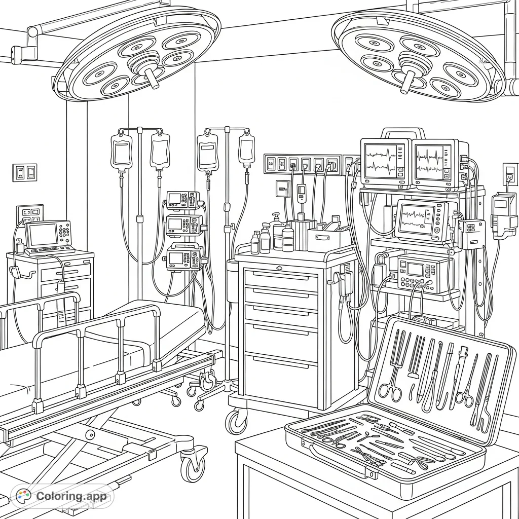 Emergency Department Trauma Bay - Coloring.app