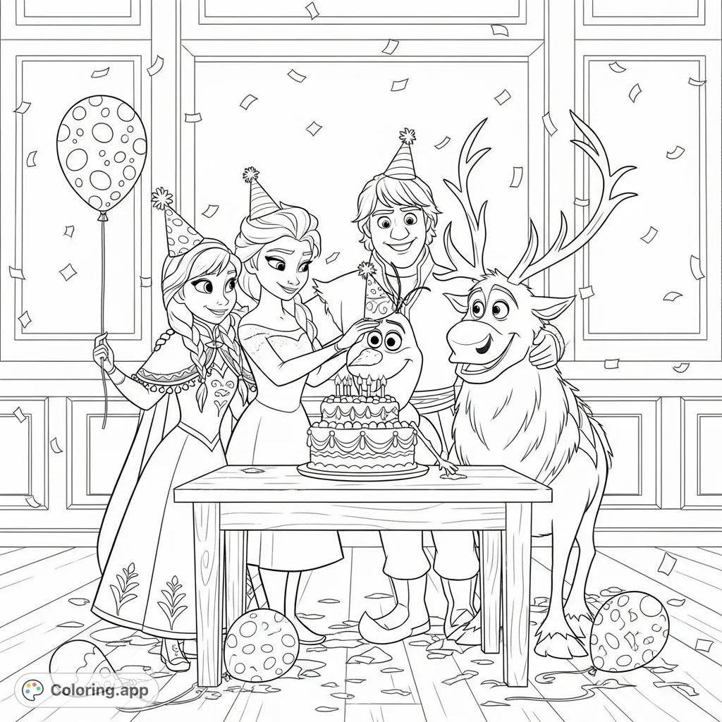 Frozen Birthday Celebration - Coloring.app