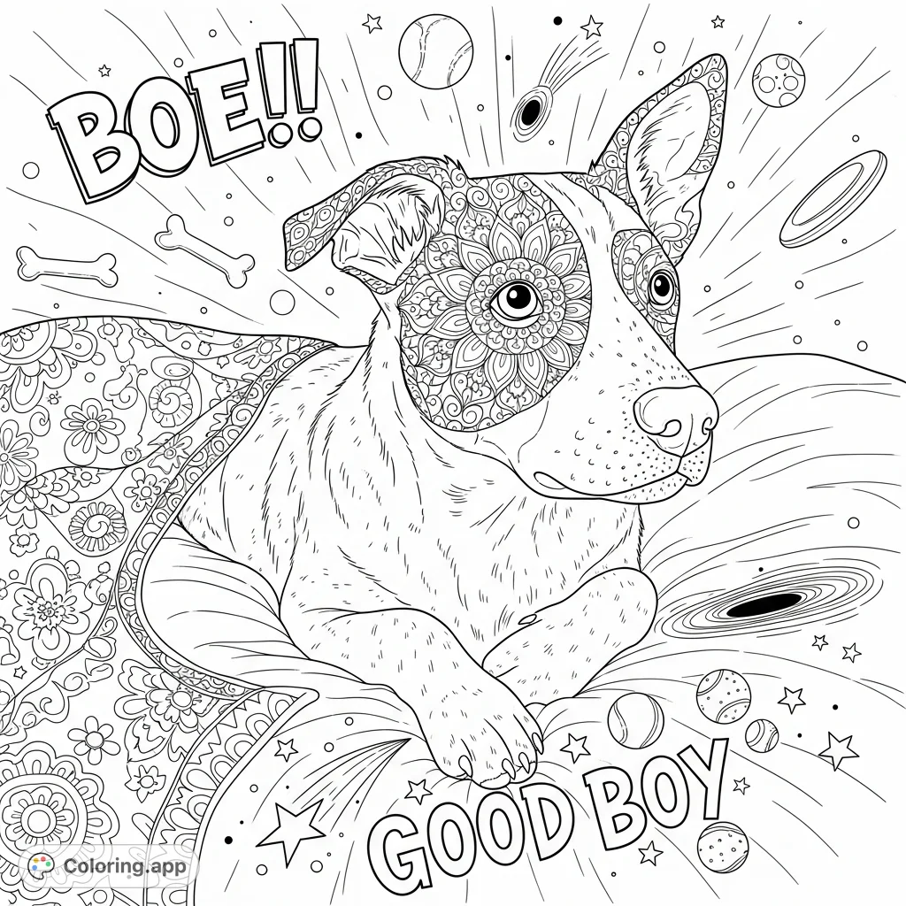 Relaxing Animal on Patterned Bed - Coloring.app