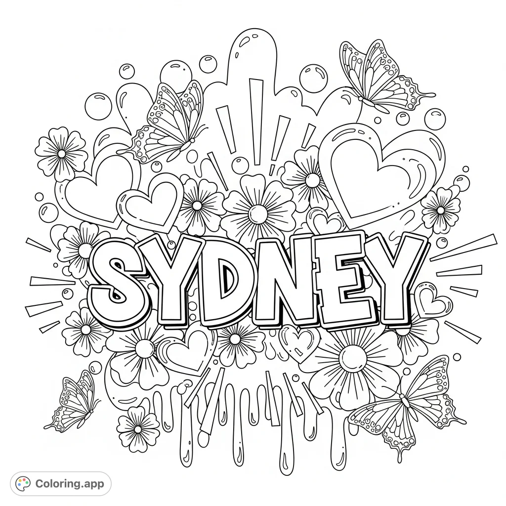 SYDNEY Graffiti Urban Art - Coloring.app