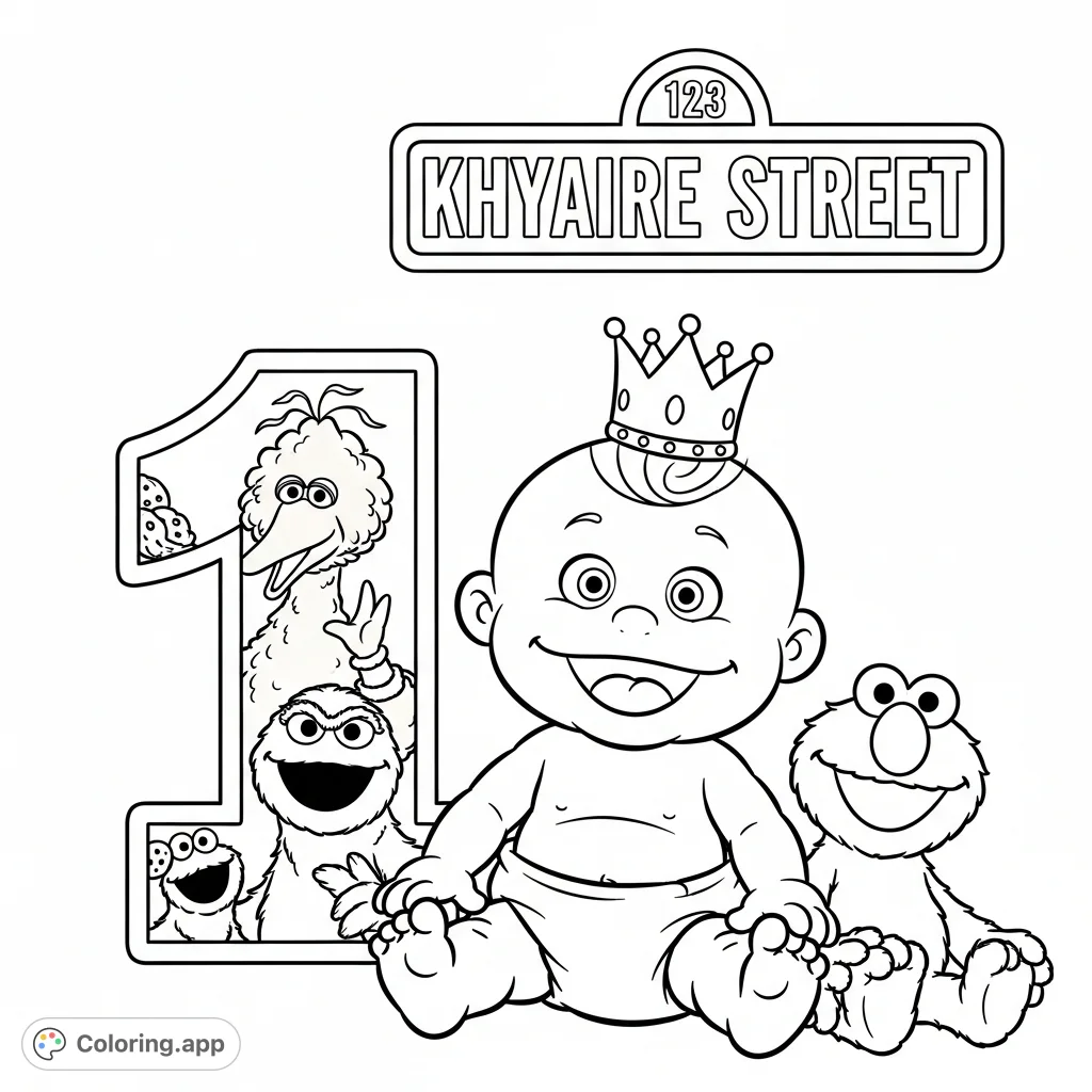 Baby's First Birthday Friends - Coloring.app