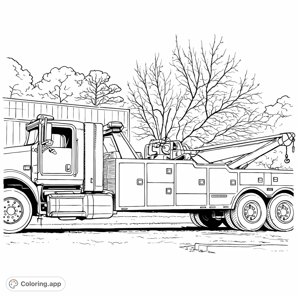 Heavy Duty Tow Truck Wrecker - Coloring.app