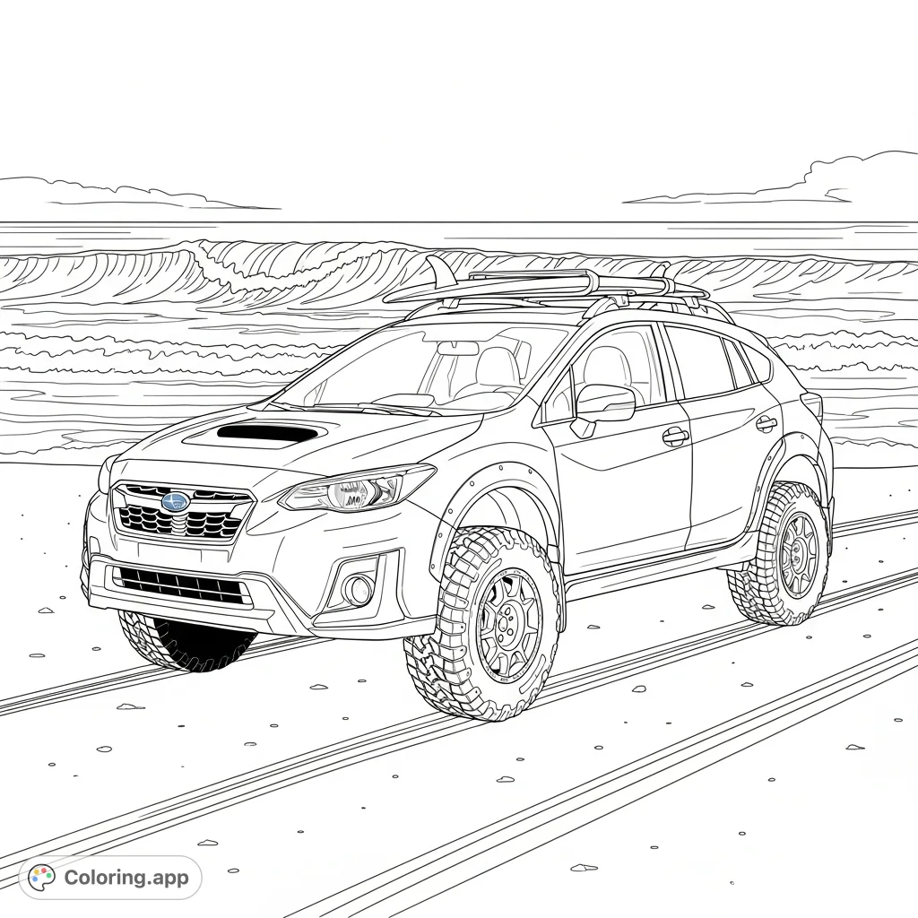 Crosstrek Beach Rally - Coloring.app