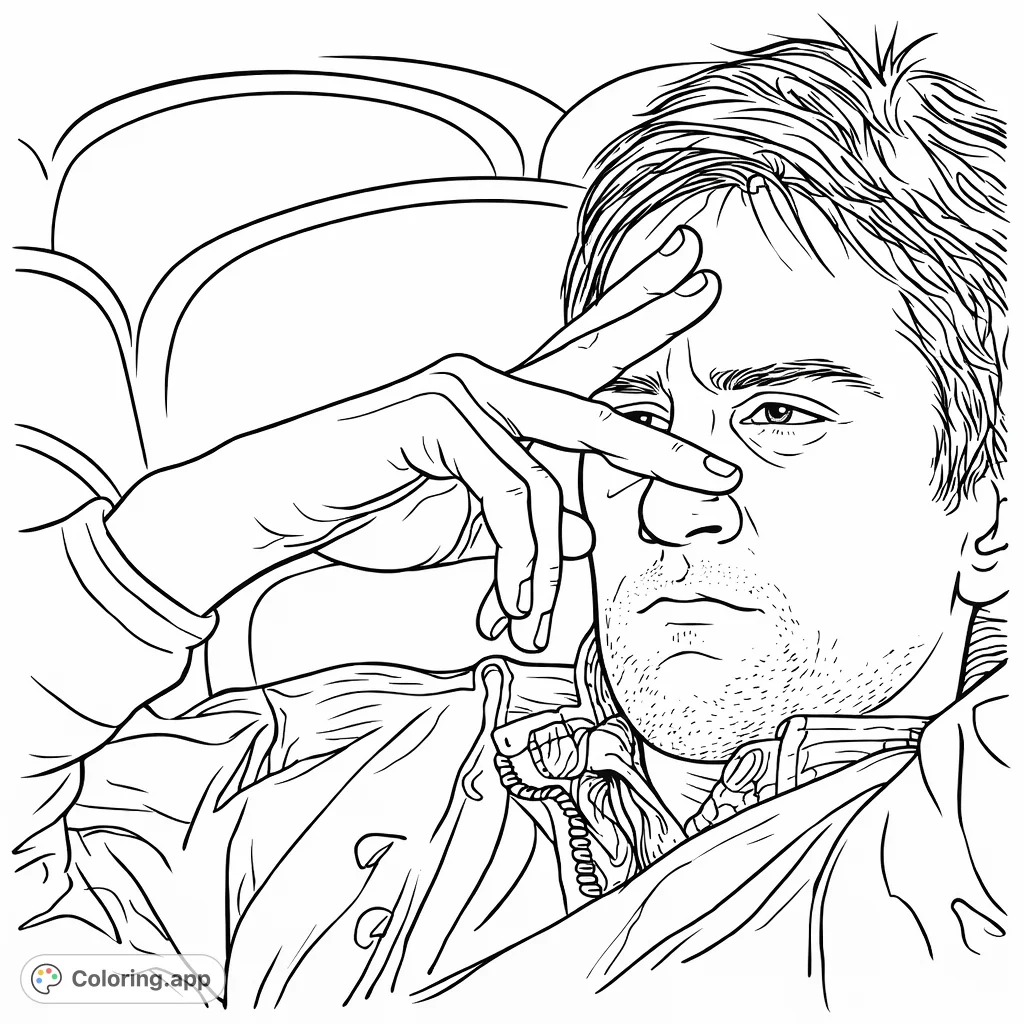 Pensive Figure Portrait - Coloring.app