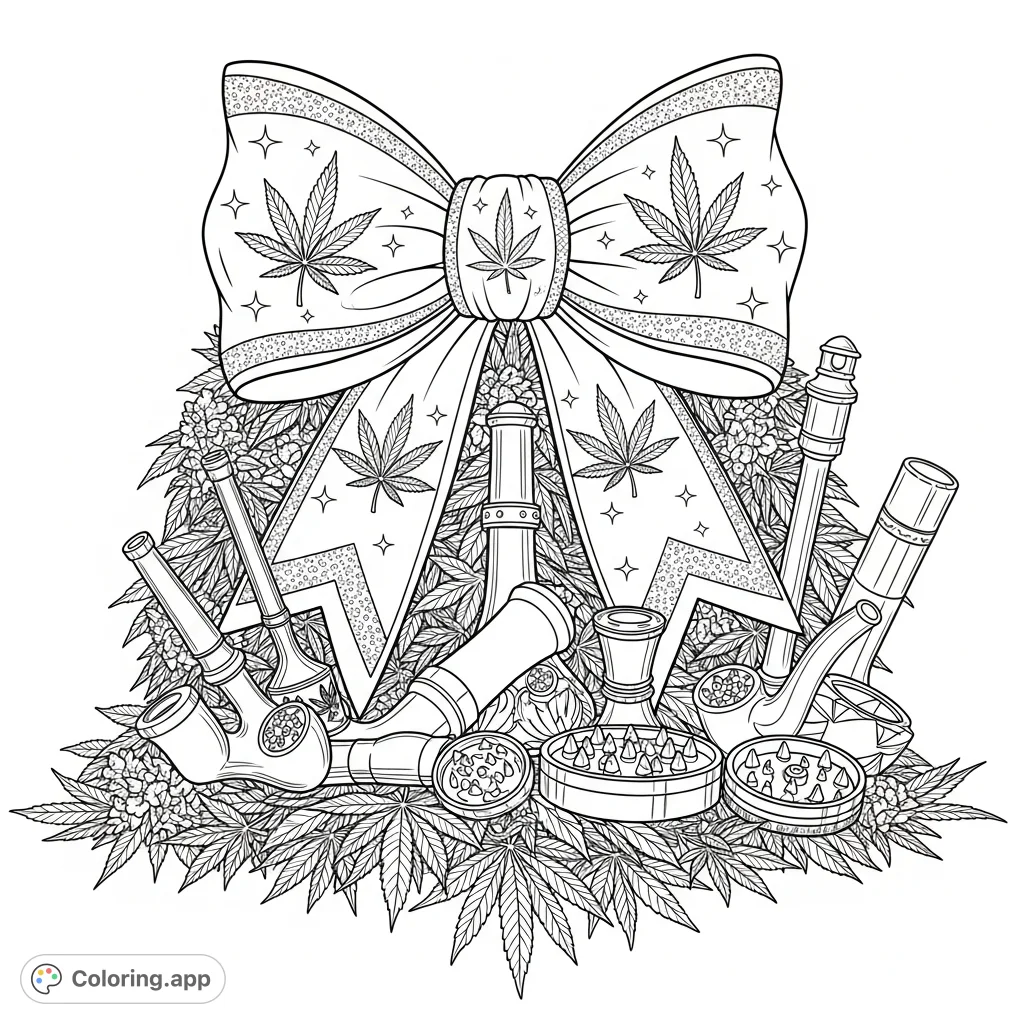 Cannabis Couture Bow Display - Coloring.app