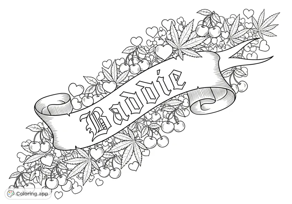 Gothic Baddie Flourish - Coloring.app