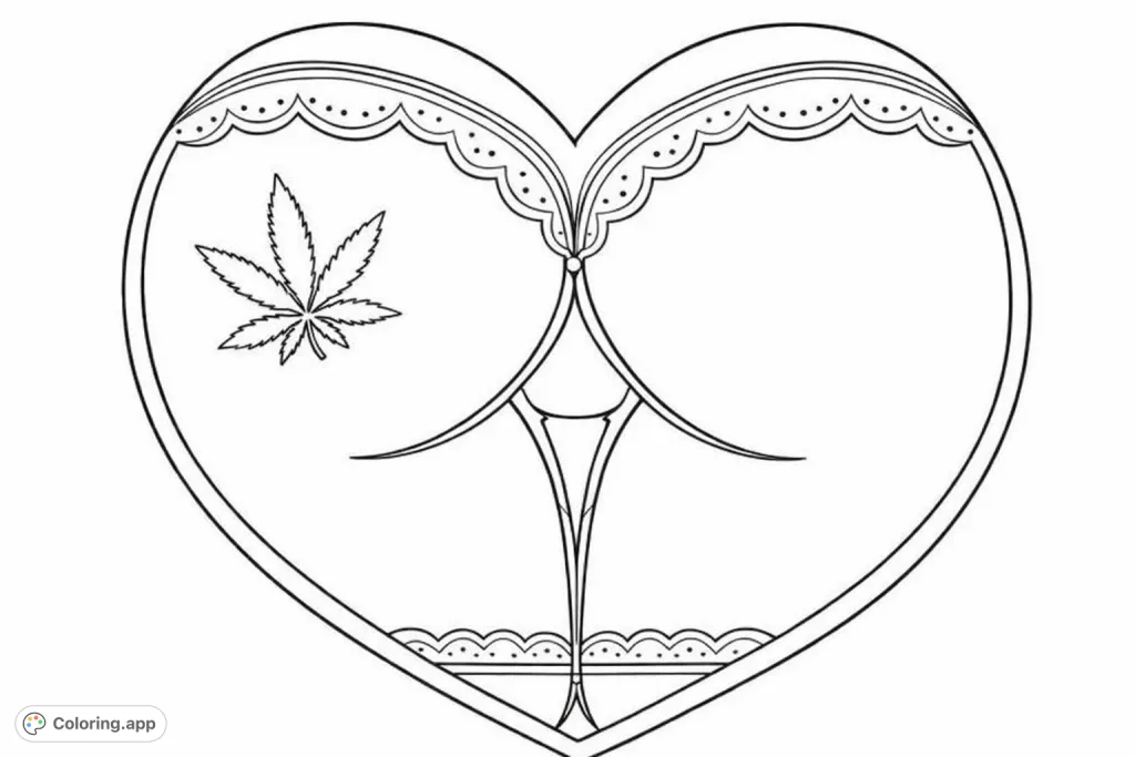 Heart Leaf Body Art - Coloring.app