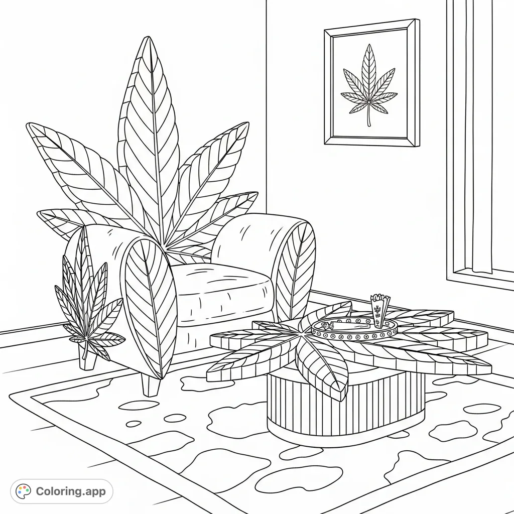 Leaf-Inspired Living Room Set - Coloring.app