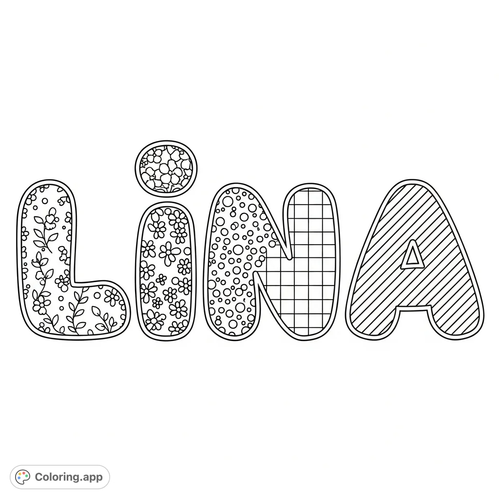 Lina Bubble Letter Patterns - Coloring.app