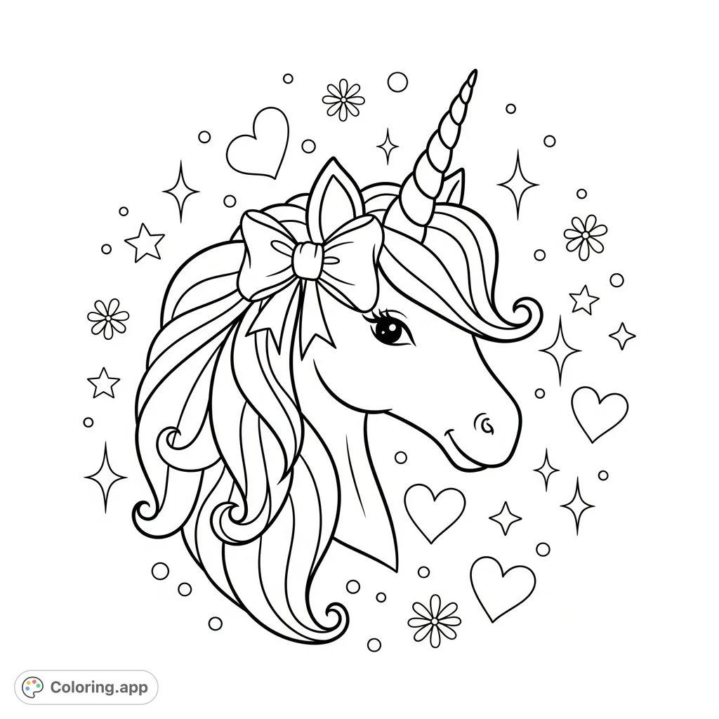 Whimsical Unicorn Design - Coloring.app