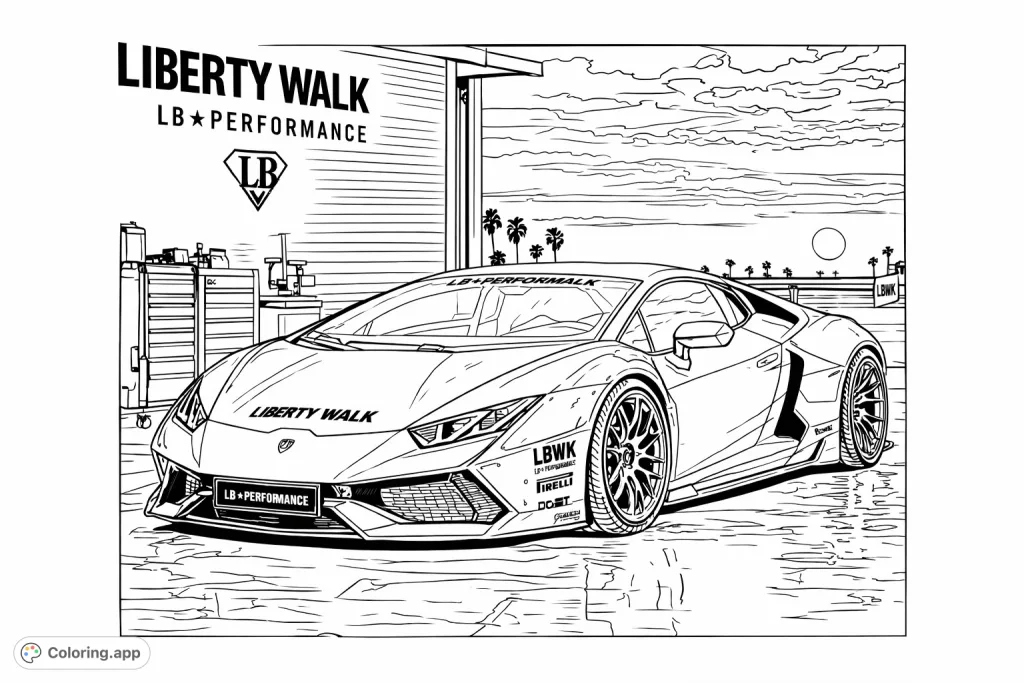 Custom Performance Sports Car - Coloring.app