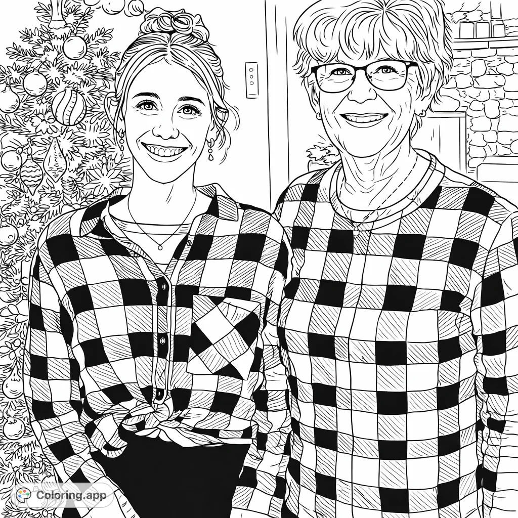 Generations Festive Plaid Portrait - Coloring.app