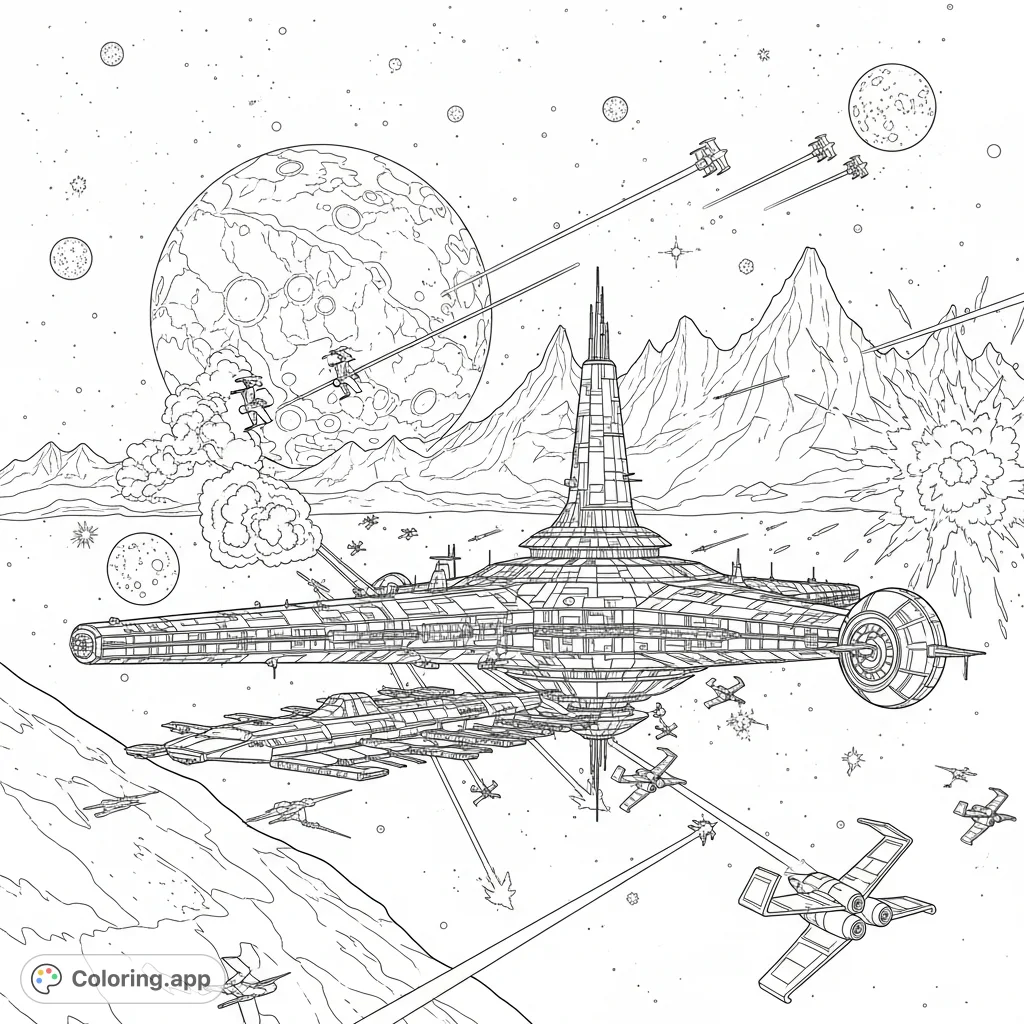 Galactic Space Battle - Coloring.app