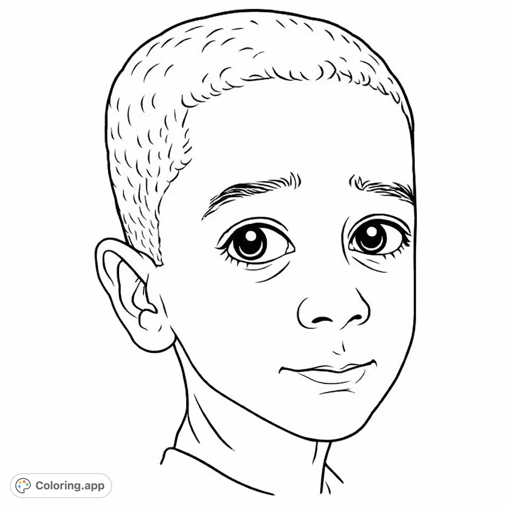 Curious Boy Portrait - Coloring.app