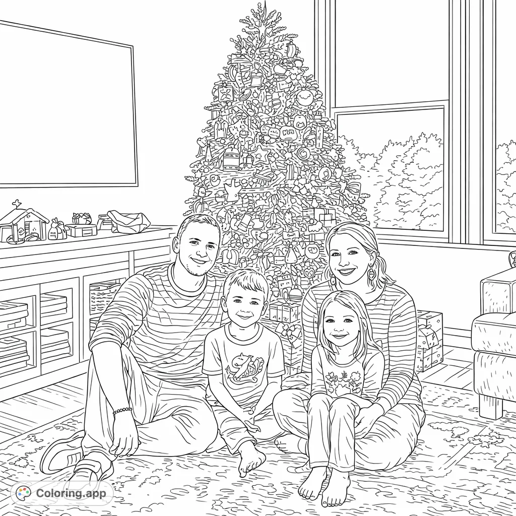 Festive Family Portrait - Coloring.app