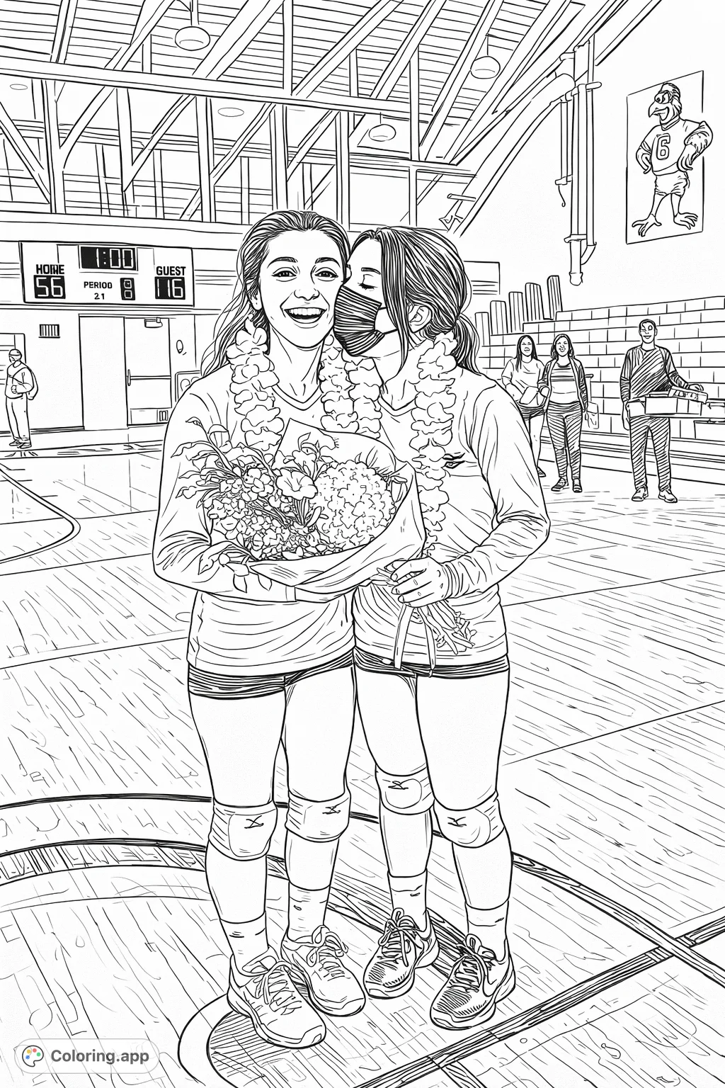 Volleyball Team Celebration - Coloring.app