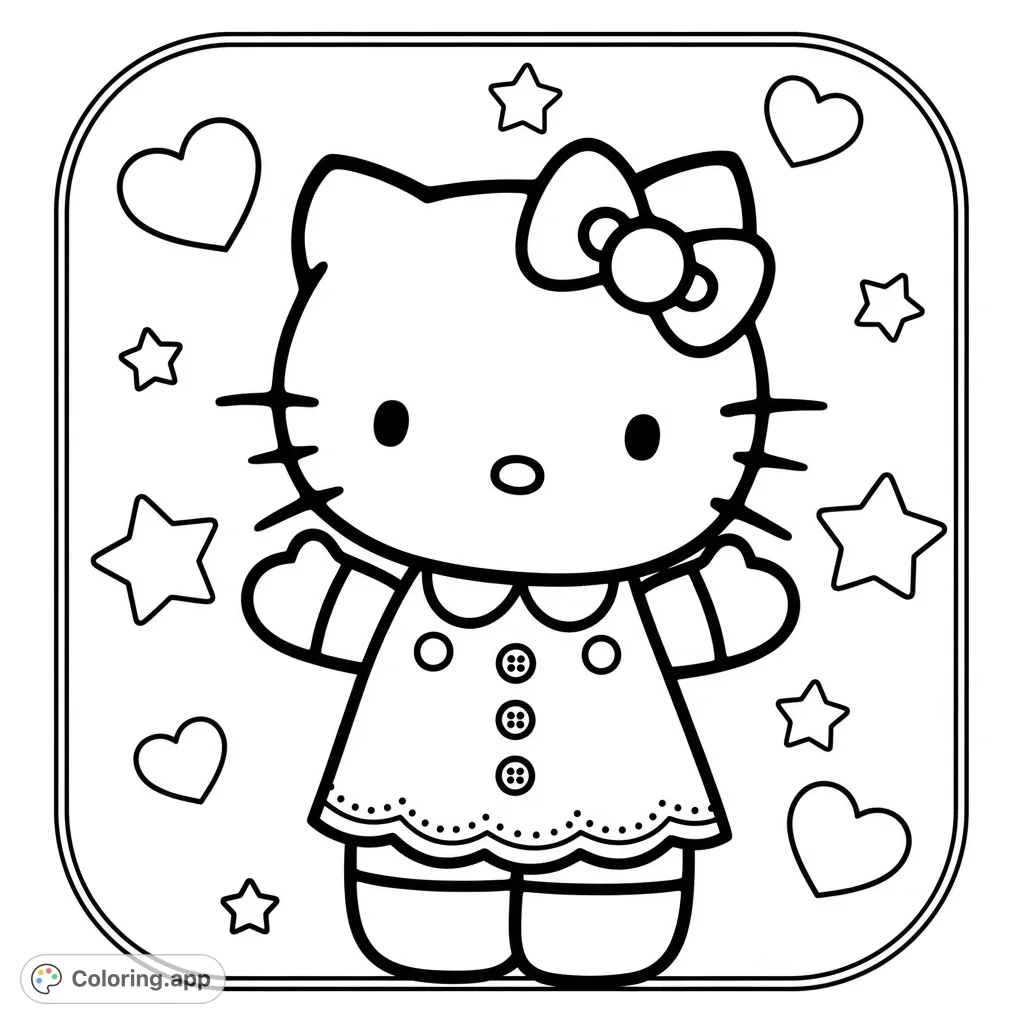 Hello Kitty's Sweet Appearance - Coloring.app