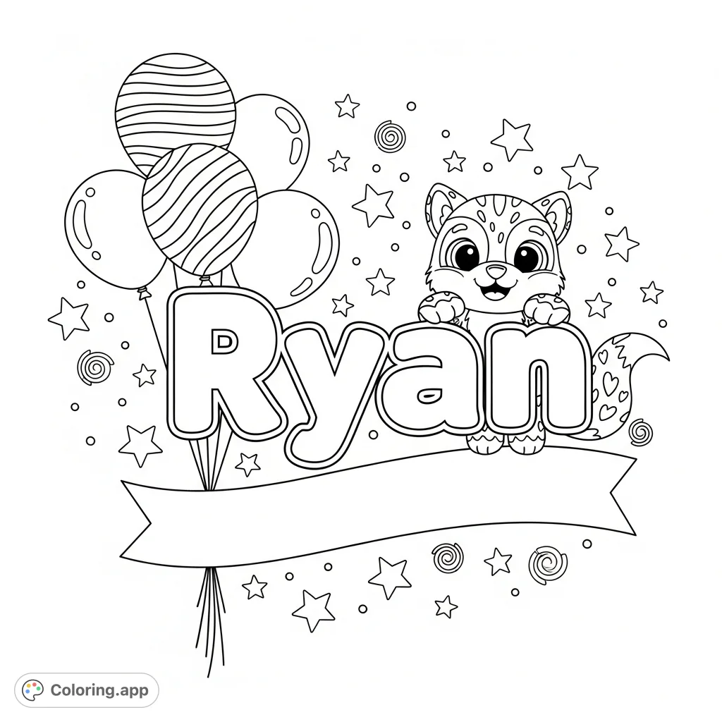 Hello Ryan! Coloring Page - Coloring.app