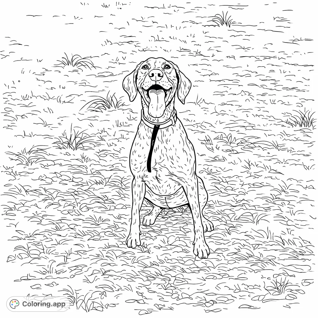 Happy Spotted Dog Portrait - Coloring.app