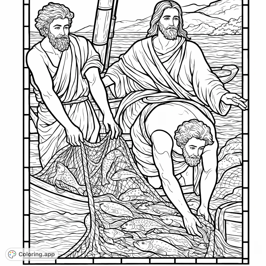 Miraculous Catch of Fish - Coloring.app