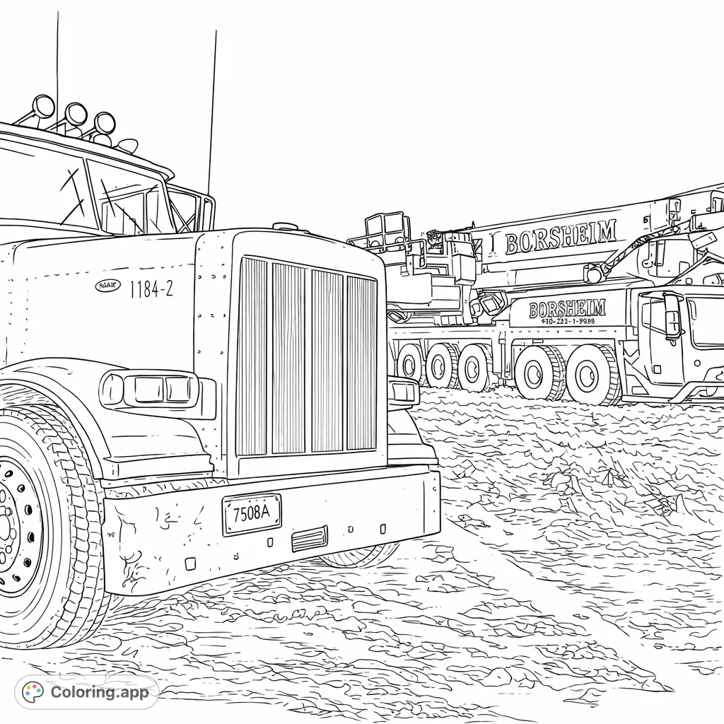 Heavy Machinery Night Work - Coloring.app