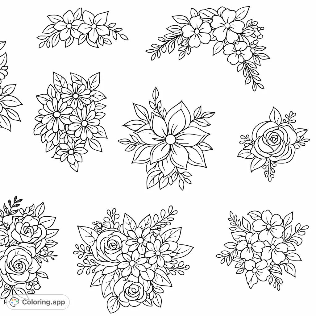 Elegant Botanical Arrangements - Coloring.app