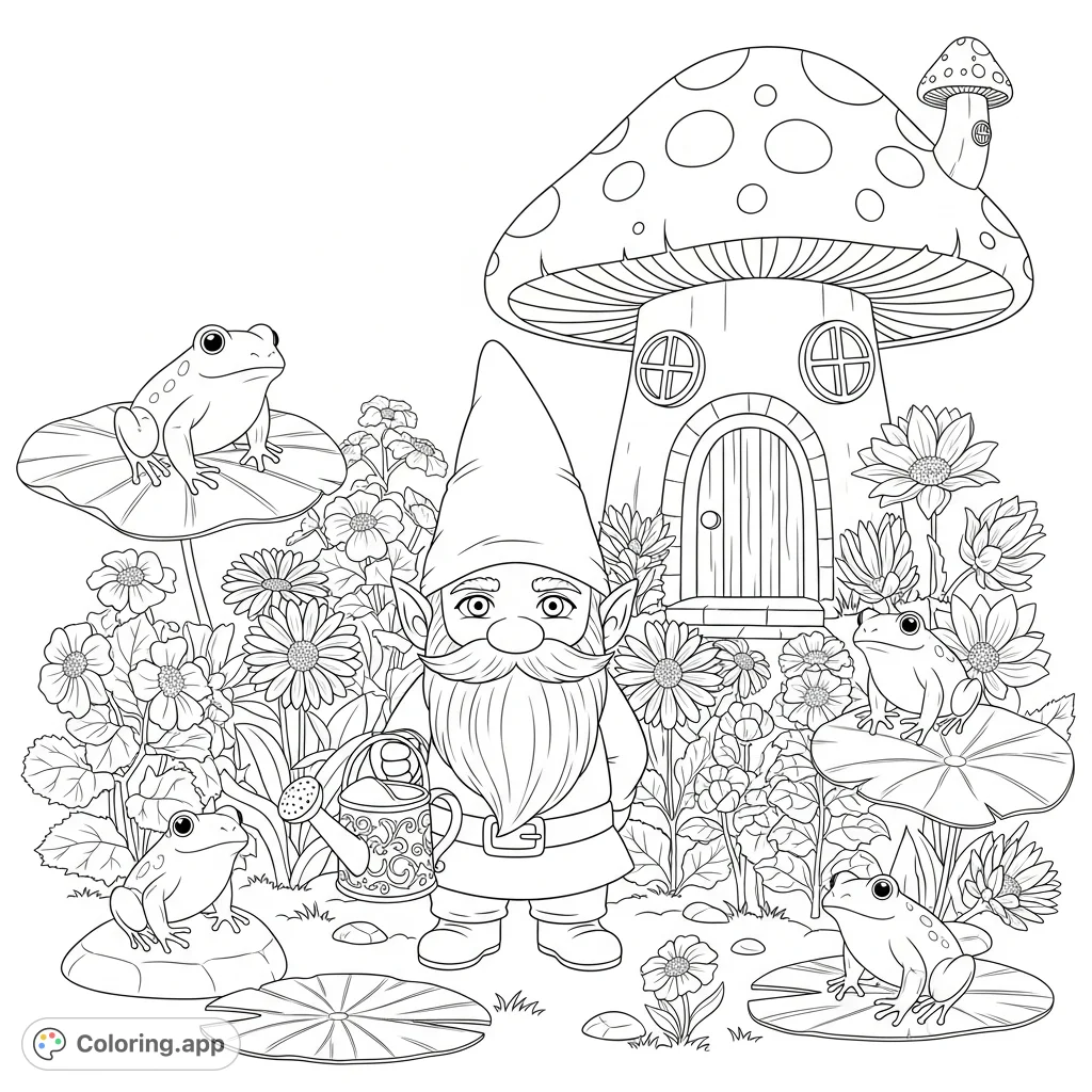 Anime Gnome Garden Fantasy - Coloring.app