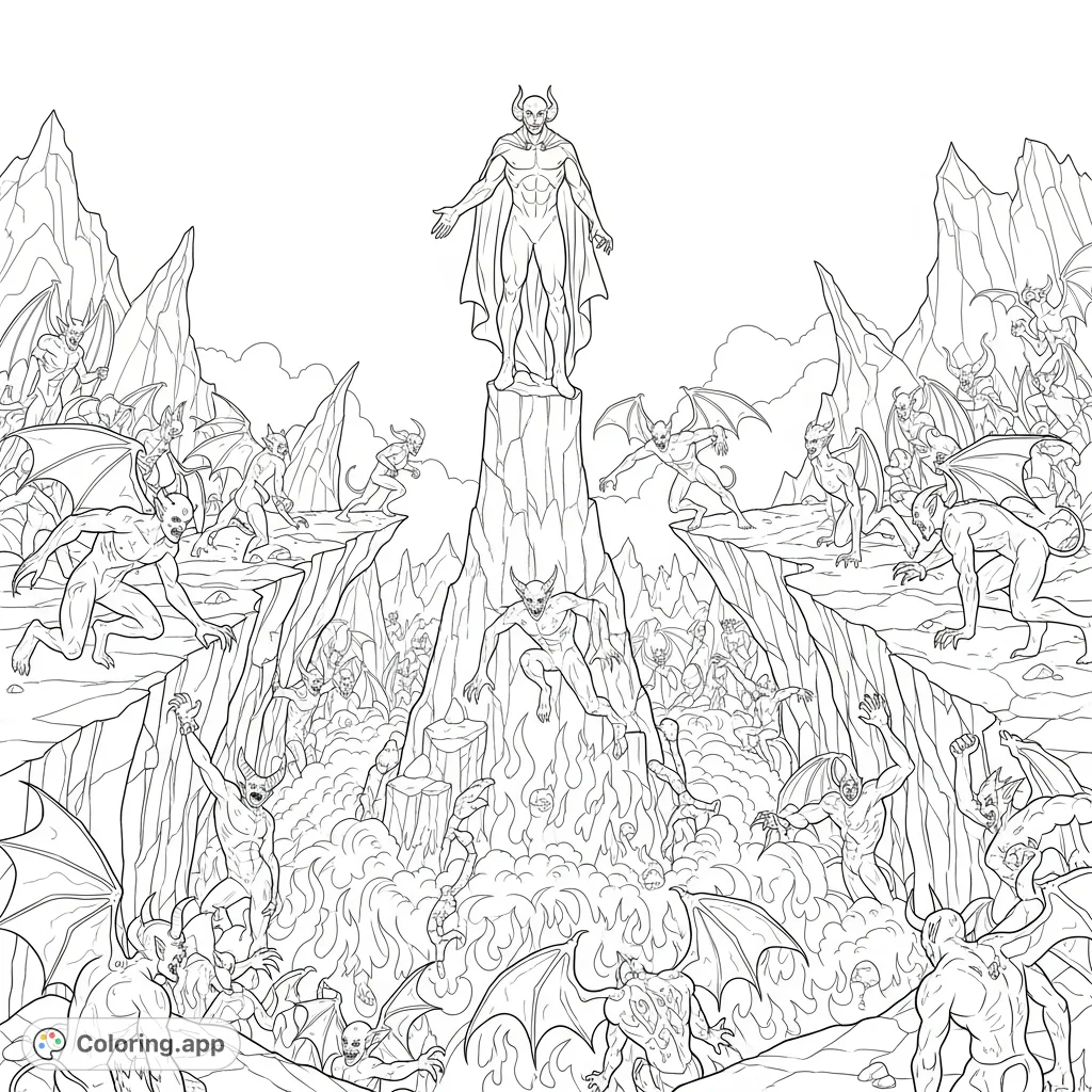Lucifer's Fiery Dominion - Coloring.app