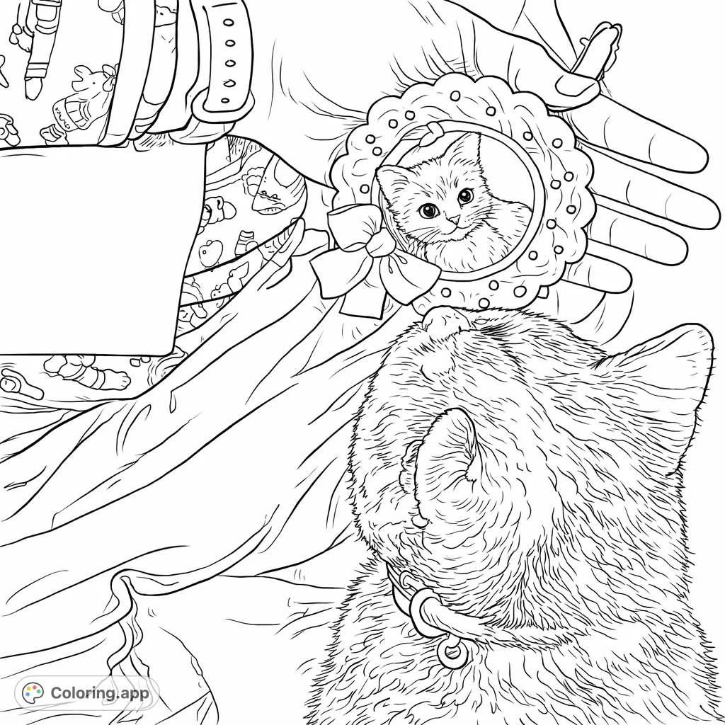 Cat Ornament Curiosity - Coloring.app