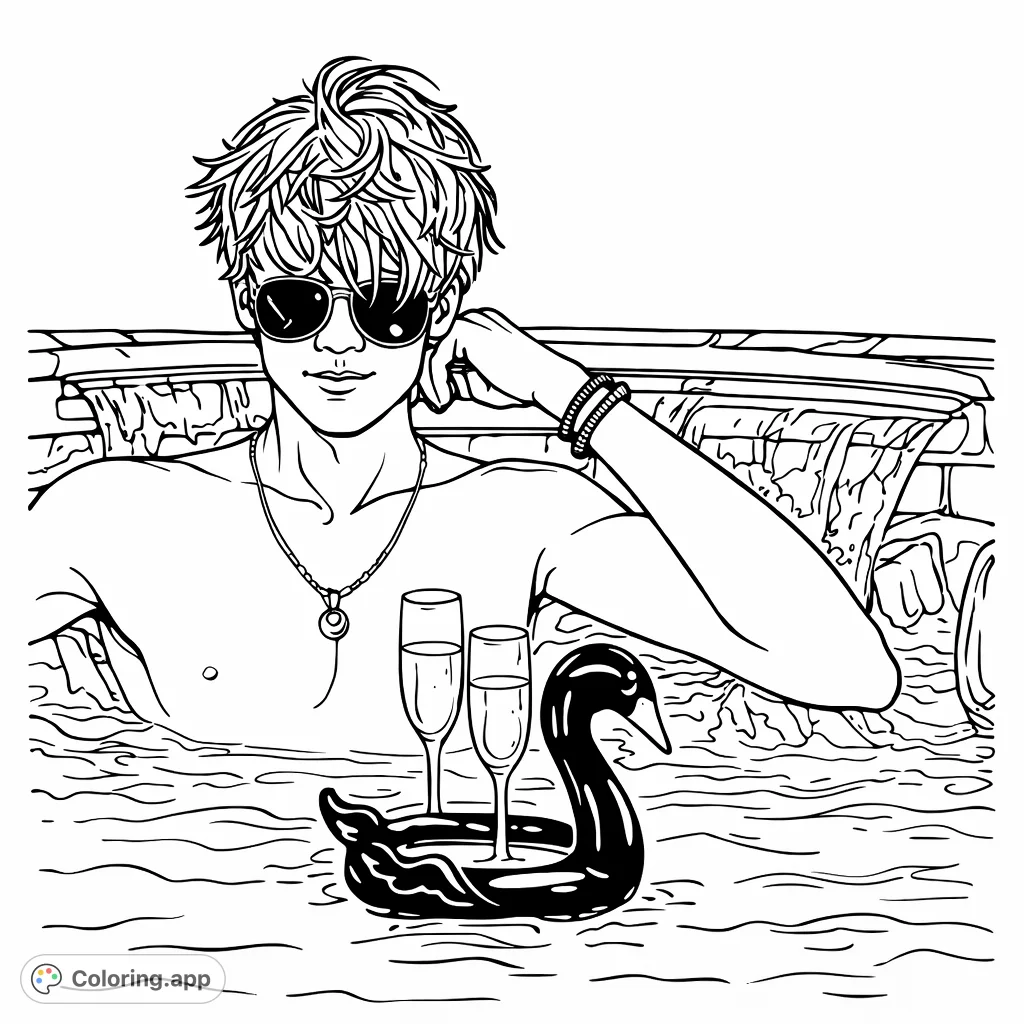 Relaxing Hot Tub Scene - Coloring.app