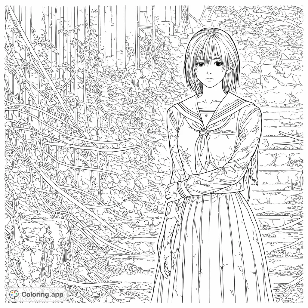 Eerie Uniformed Figure - Coloring.app