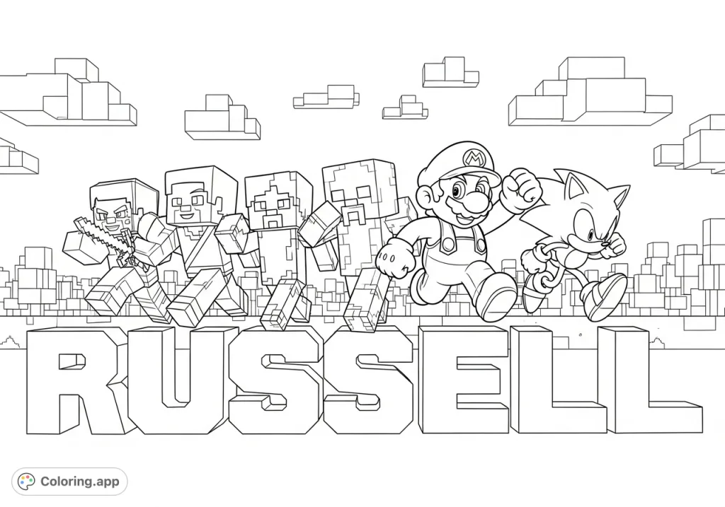 Minecraft Characters Dynamic Sprint - Coloring.app