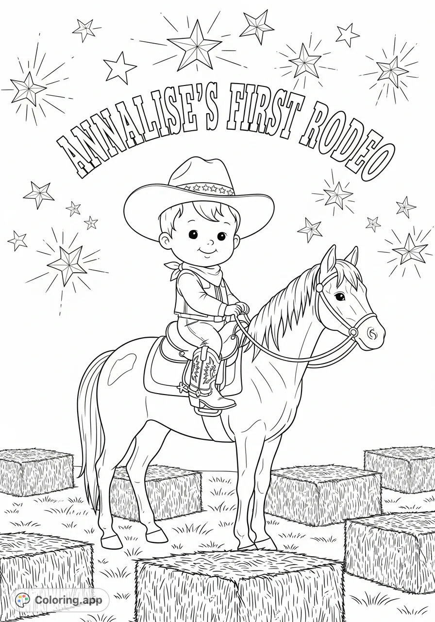 Baby Cowboy's First Rodeo - Coloring.app