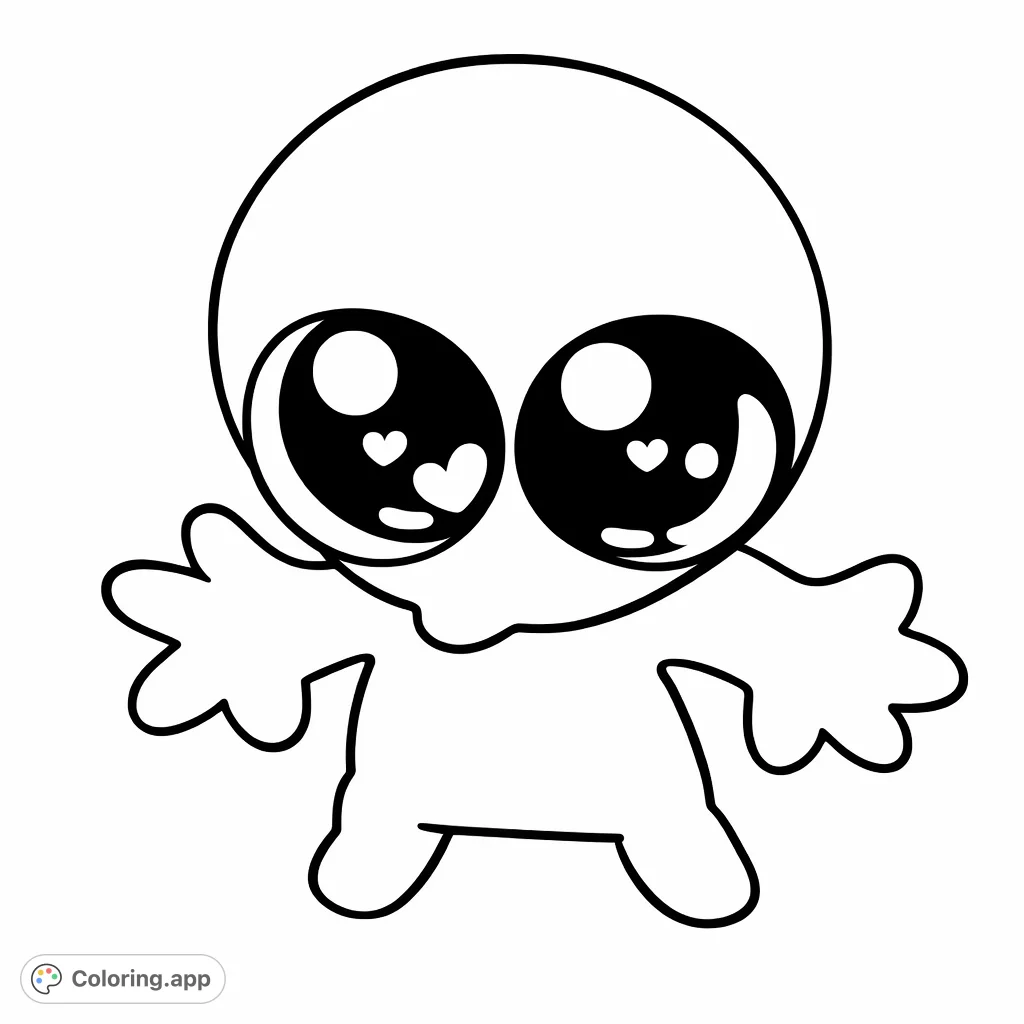Adorable Wide-Eyed Character - Coloring.app